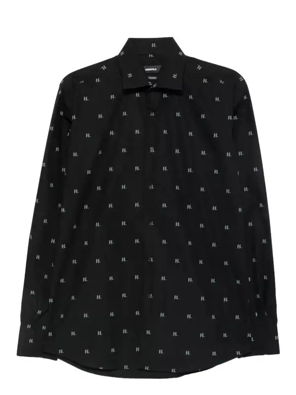 Karl Lagerfeld Logo-print Long-sleeve Shirt - Black