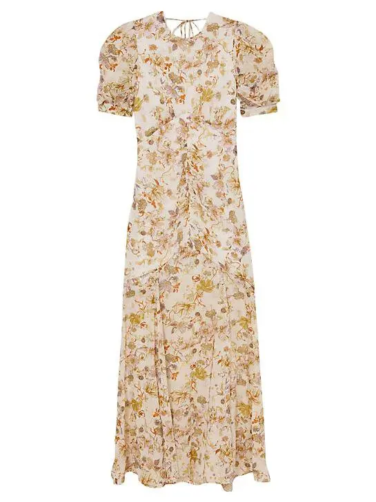 REISS Naia Floral-print Woven Maxi Dress - Ivory