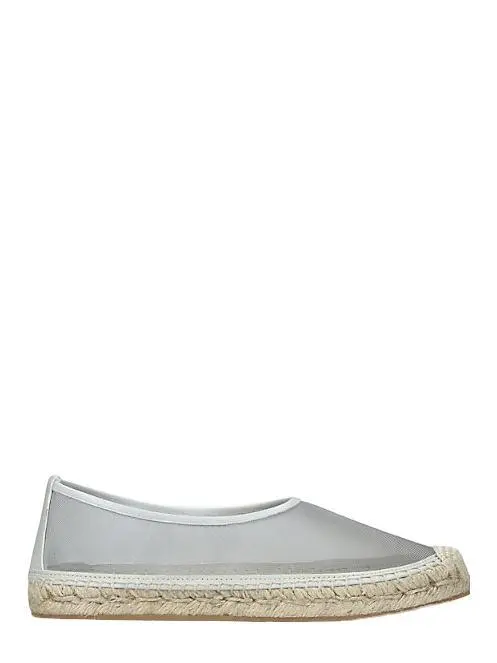 Dear Frances Vespa Mesh And Leather Espadrille Flats - Grey