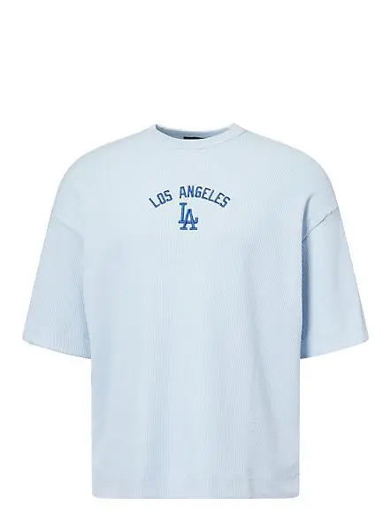 New Era La Dodgers Mlb Waffle Cotton-blend T-shirt - Blue