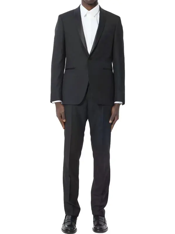 Tagliatore Super 110s Satin-lapel Wool Suit - Black