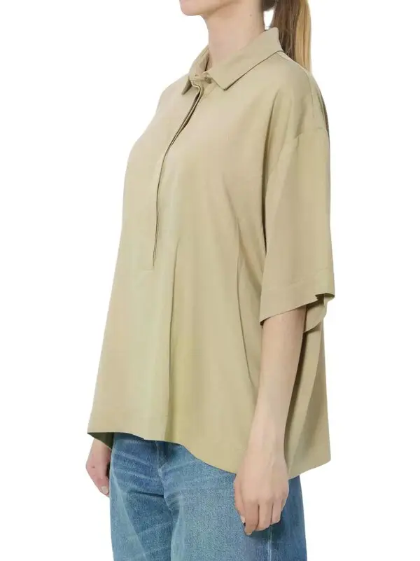 THE FRANKIE SHOP Eda Short-sleeve Polo Shirt - Neutrals