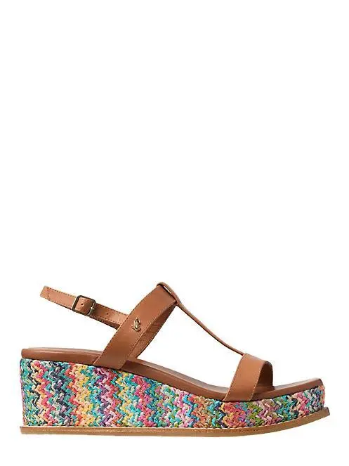 JIMMY CHOO Theia 60 Leather Wedge Heeled Sandals - Multi