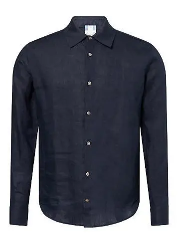 CHE Long-sleeve Linen Shirt - Navy- 12