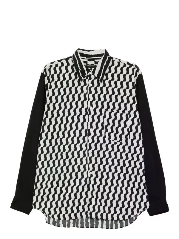 Comme Des Garçons Geometric-print Shirt - Black