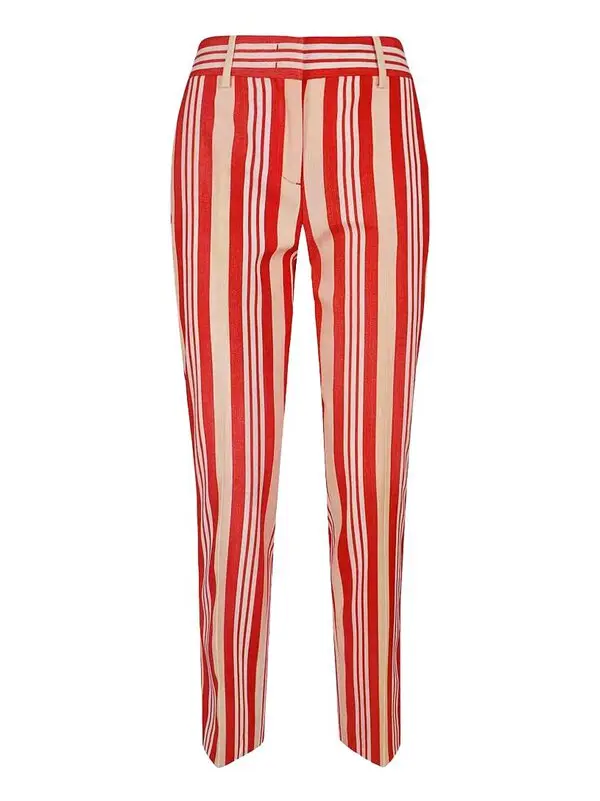 Ermanno Scervino Striped Tailored Trousers - Red
