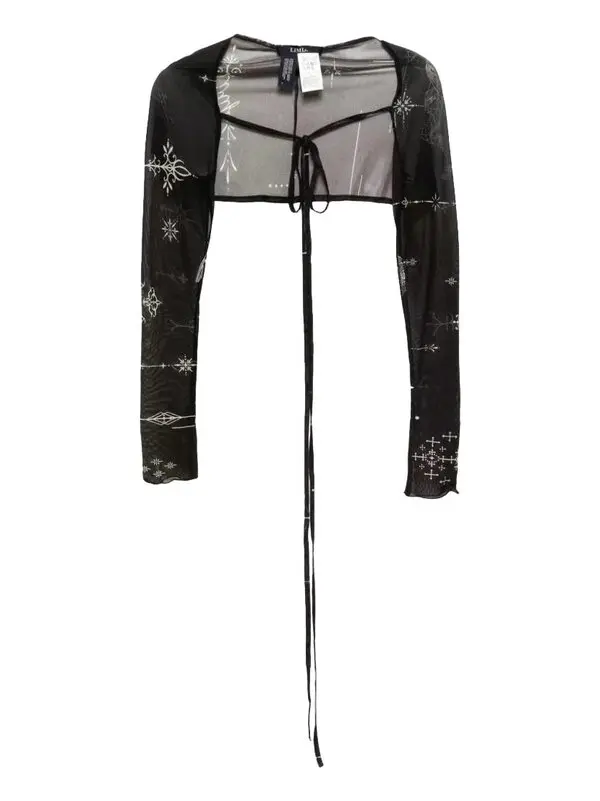 LIMI FEU Graphic Print Crop Top - Black