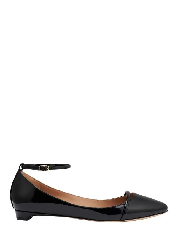 MALONE SOULIERS Patent Leather Mary Ballet Flats - Black