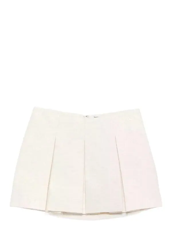 WRSTBHVR Pleated Logo Plaque Mini Skirt - Neutrals