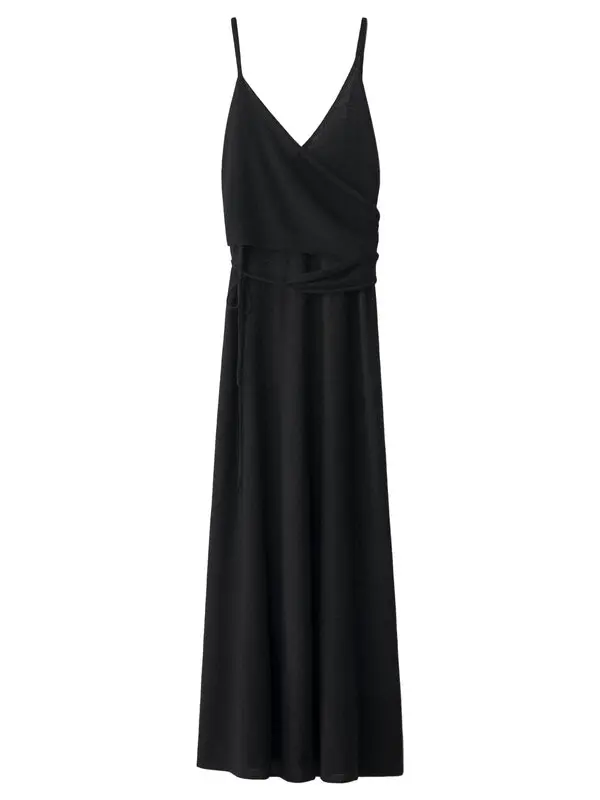 LISA YANG The Florie Cashmere Wrap Dress - Black