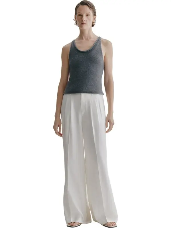 LISA YANG Hayda Cashmere Knit Top - Graphite