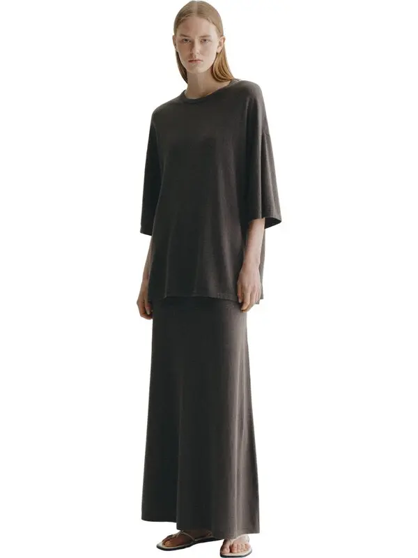 LISA YANG The Adrienne Skirt - Deep Walnut