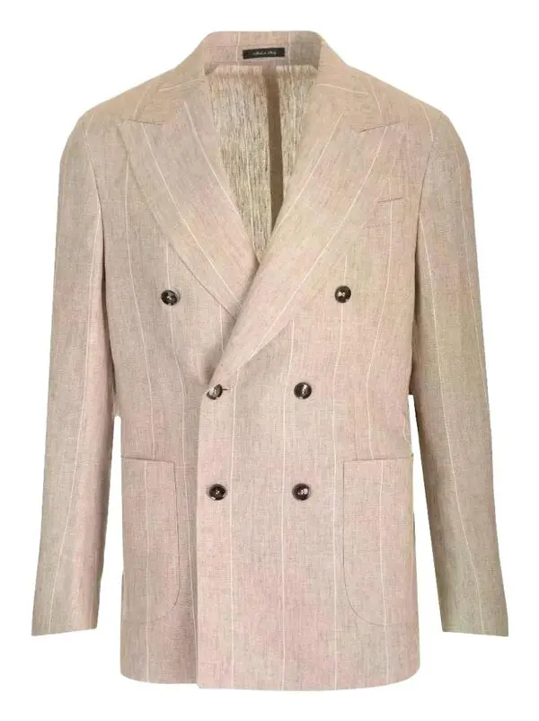 AL DUCA D’AOSTA 1902 Pinstripe-pattern Double-breasted Blazer - Neutrals