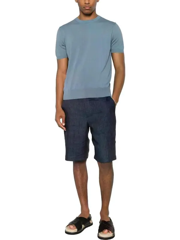 Canali Linen Shorts - Blue