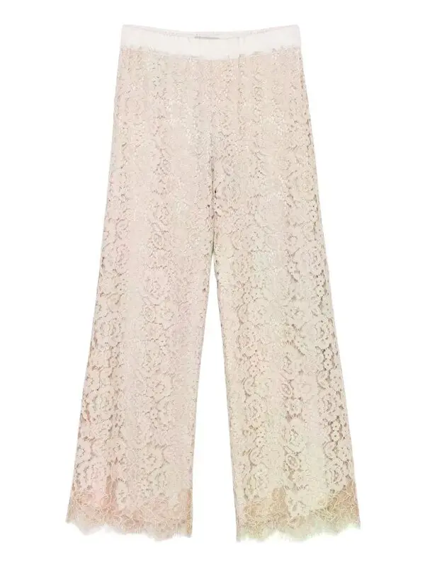 D.exterior Lace-overlay Palazzo Pants - Neutrals