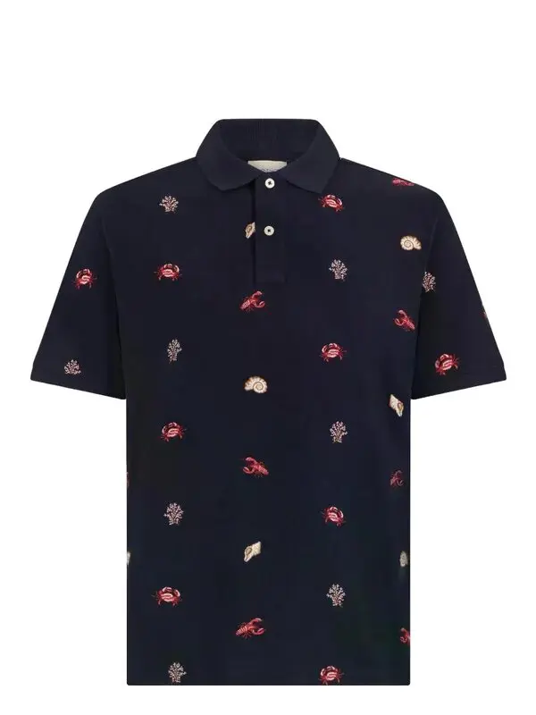 Gant Embroidered-motif Polo Shirt - Blue