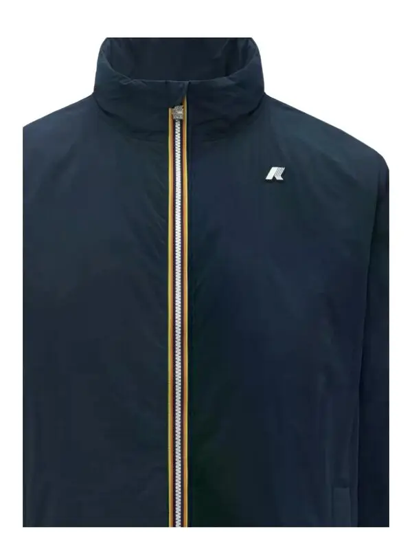 K-WAY Zip-up Jacket With Logo Patch - Blue