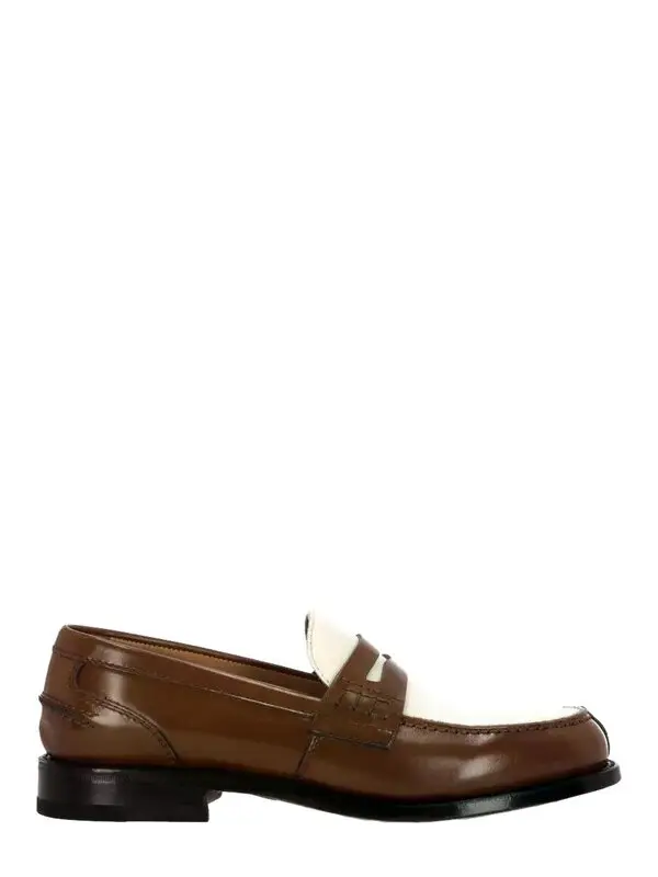 ORTIGNI Two-tone Penny Loafers - Brown