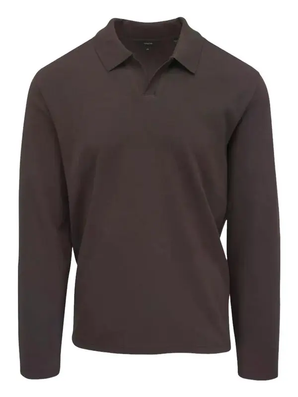 Vince Collared Open-placket Sweater - Brown