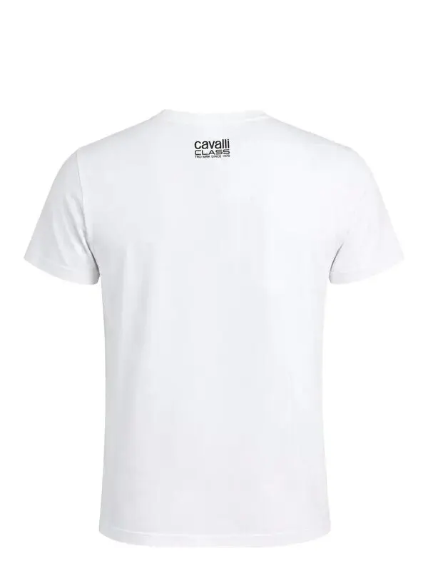 Roberto Cavalli Tiger-head Graphic-print T-shirt - White