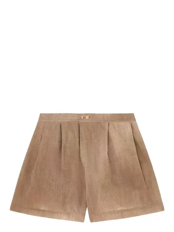 Ermanno Scervino Pleated Wide-leg Shorts - Brown