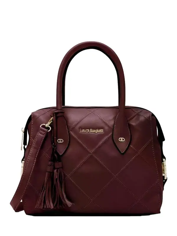 LAURA BIAGIOTTI Quilted Design Tote Bag - Red
