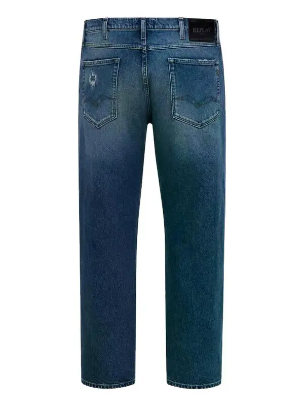 REPLAY Waine Distressed Faded-effect Jeans - Blue