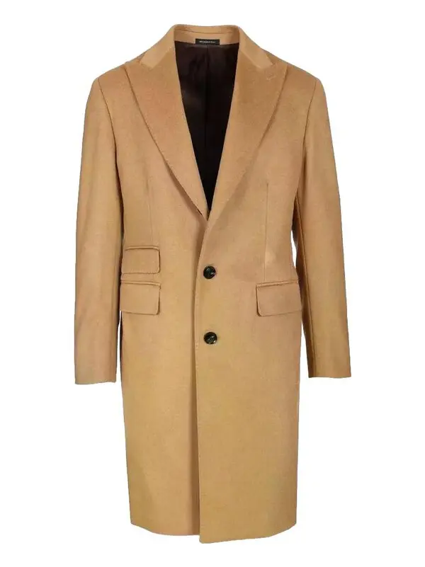 AL DUCA D’AOSTA 1902 Camel Peak Lapel Single-breasted Coat - Brown