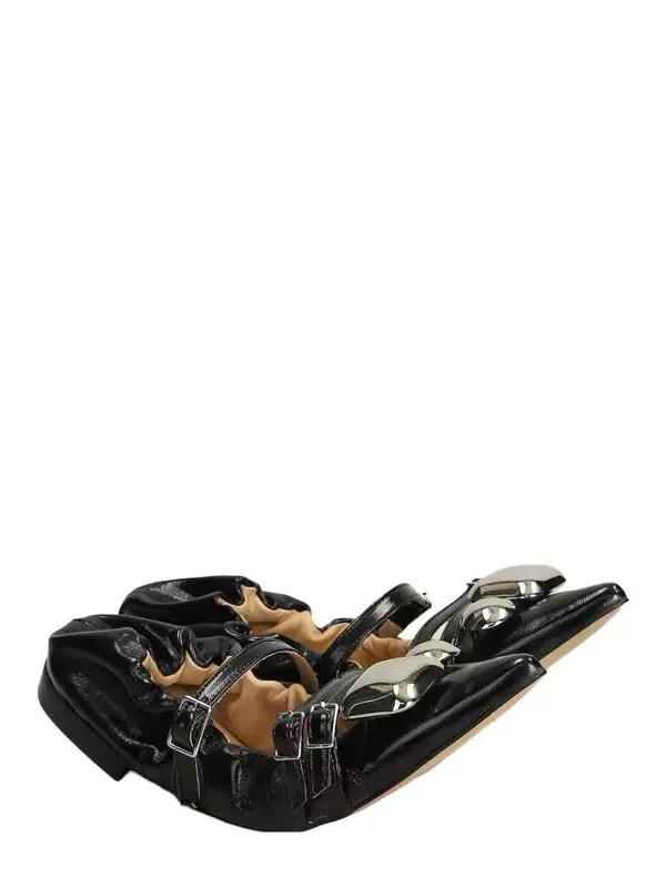 ALCHIMIA Buckle-detail Pointed-toe Ballet Flats - Black