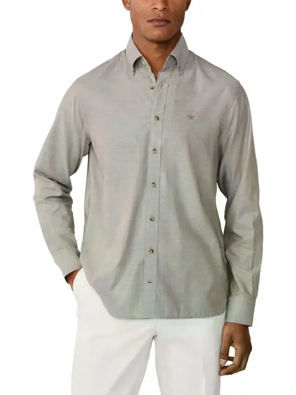 HACKETT Herringbone Flannel Shirt - Green