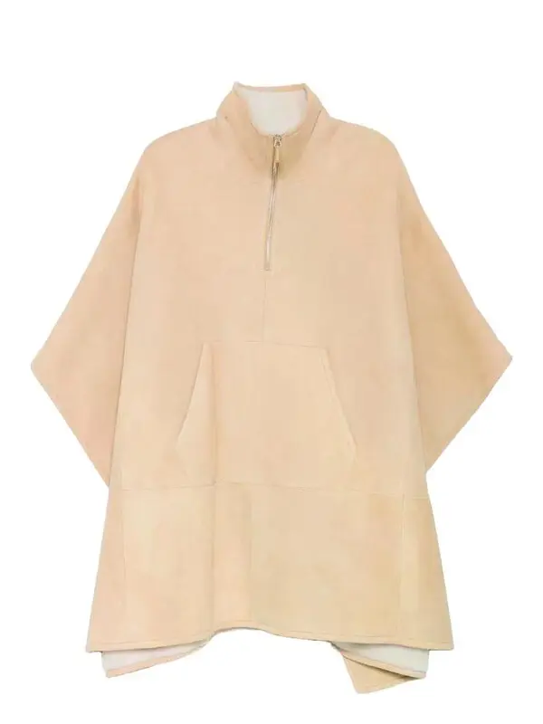JAMES PERSE Suede Shearling Poncho - Neutrals