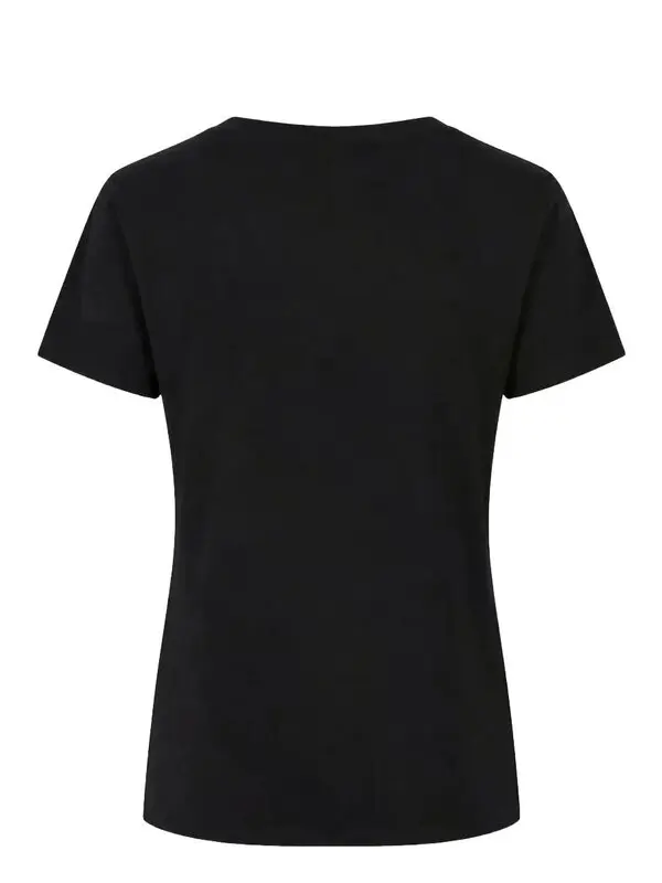 Armani Exchange V-neck T-shirt With Logo Patch - Black