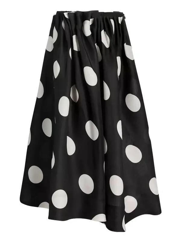 Khaite Polka-dot Skirt - Black