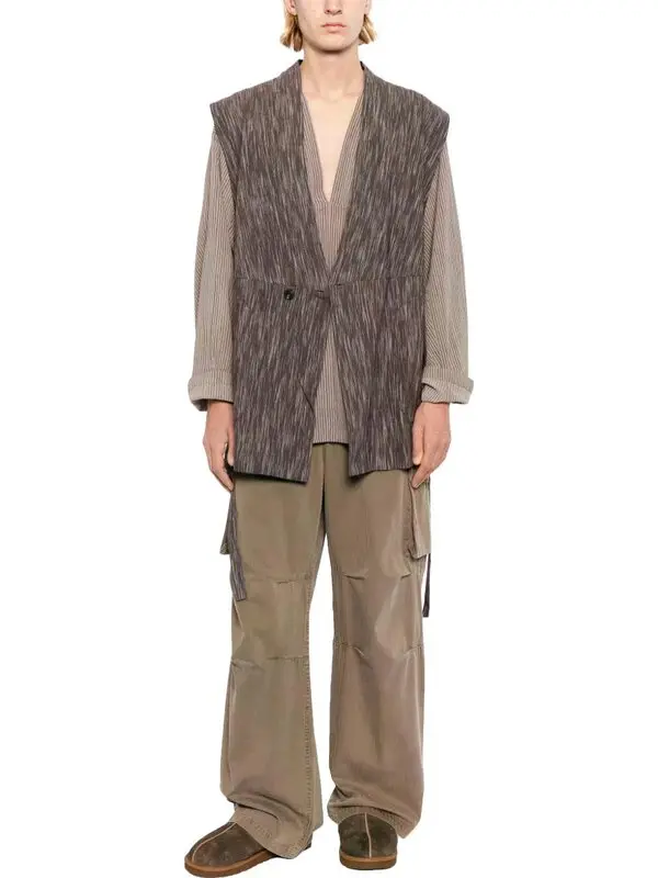 JAN JAN VAN ESSCHE Mélange V-neck Gilet - Brown