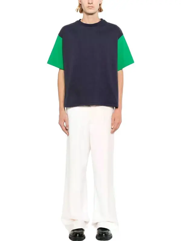 LII Colour-block Short-sleeve T-shirt - Blue