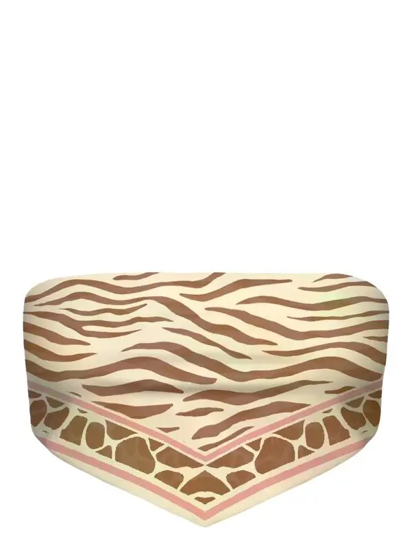 MC2 SAINT BARTH Zebra Print Foulard Top - Neutrals