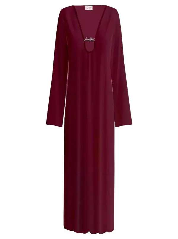 MC2 SAINT BARTH Long Scalloped Beach Dress - Red