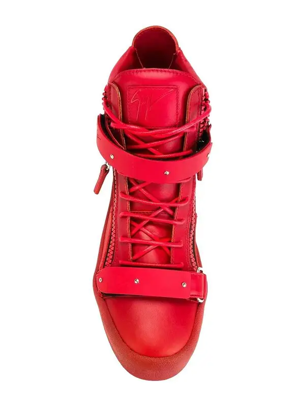 GIUSEPPE ZANOTTI Zip Detail High-top Sneakers - Red