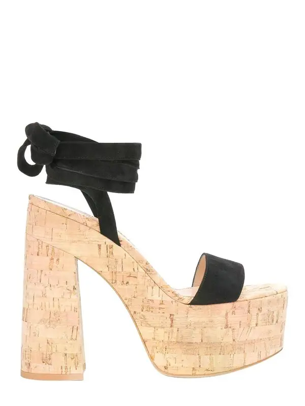 GIANVITO ROSSI Platform Ankle-wrap Sandals - Black