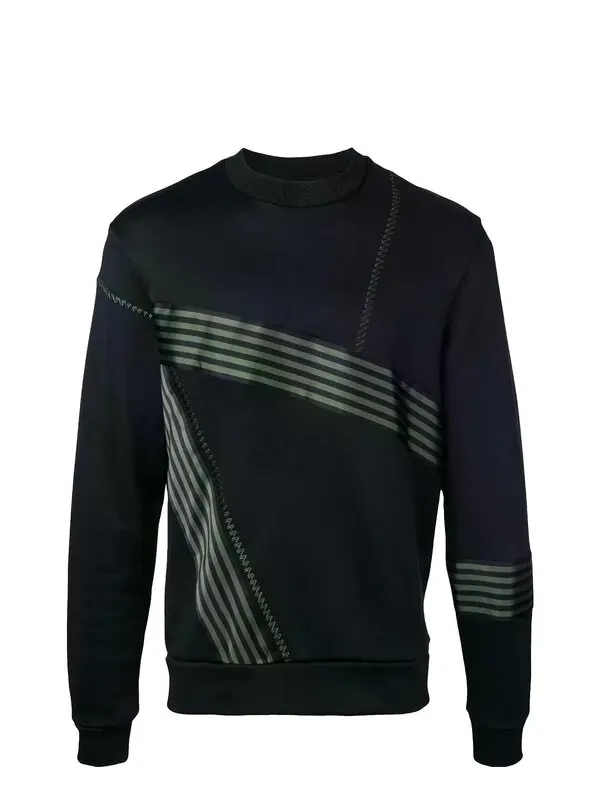 WOOYOUNGMI Striped Trim Sweatshirt - Black
