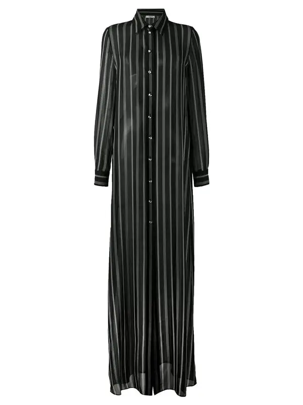 LANVIN Striped Maxi Shirt Dress - Black
