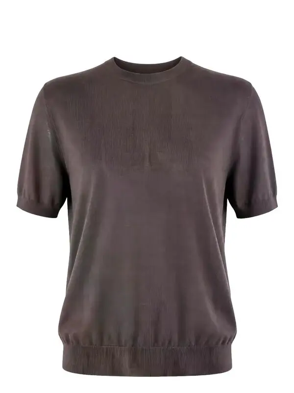 Altea Ribbed-trim T-shirt - Brown