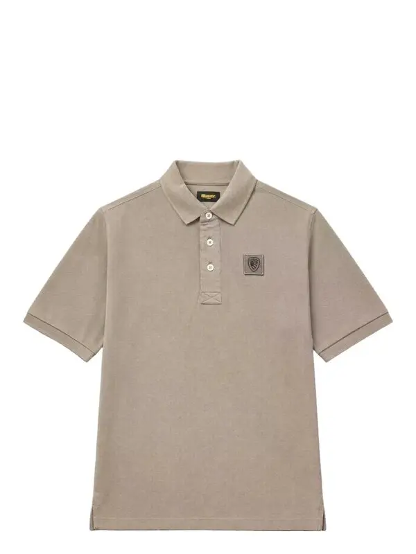 BLAUER. Logo-patch Polo Shirt - Green