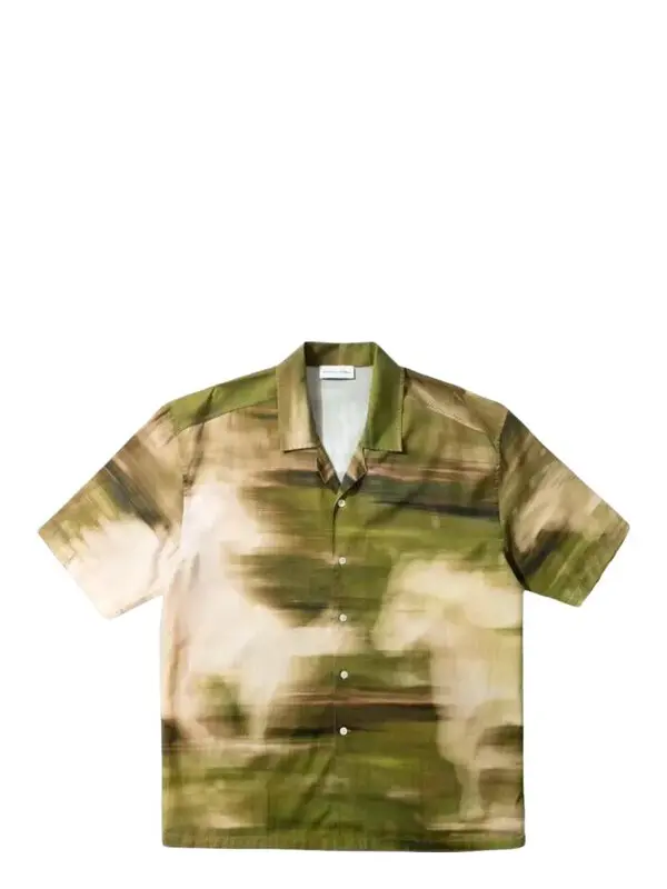 DEAN EDMONDS Abstract-print Short-sleeve Shirt - Green