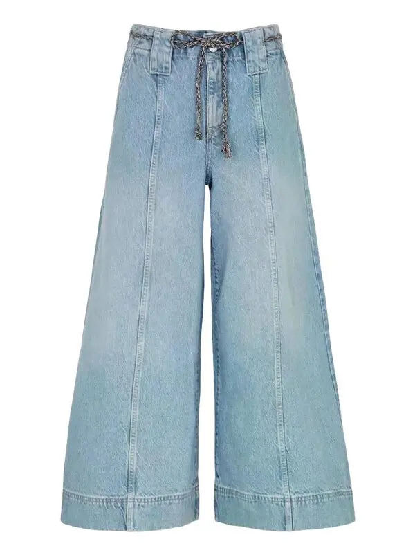 Free People Sheer Luck Wide-leg Jeans - Blue