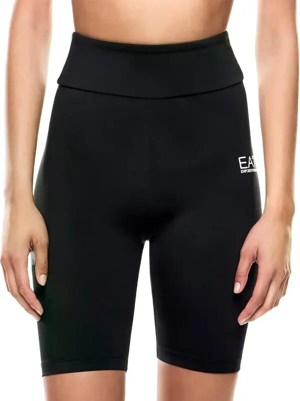 EA7 Emporio Armani High-waisted Logo Shorts - Black