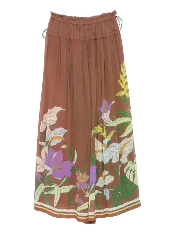 ALEMAIS Alemai Floral-print Trousers - Brown