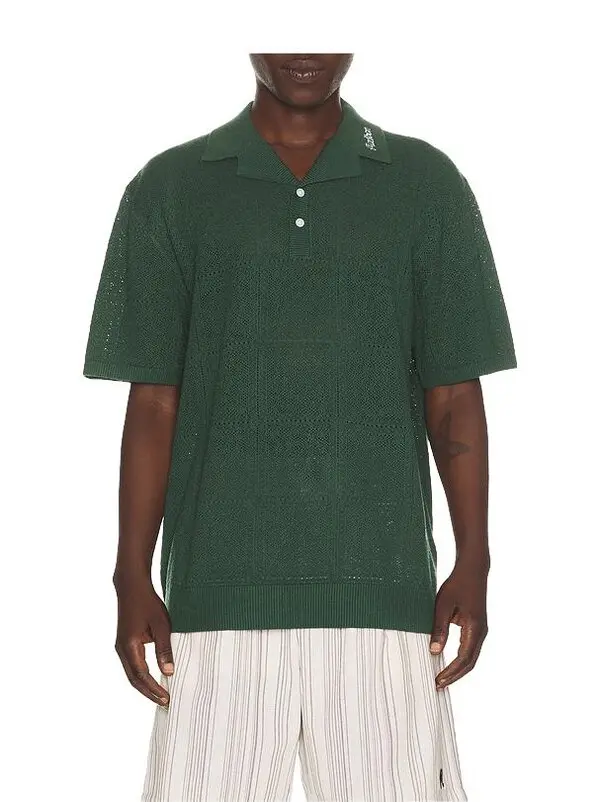 MALBON Resort Crochet Polo In . Also - Green