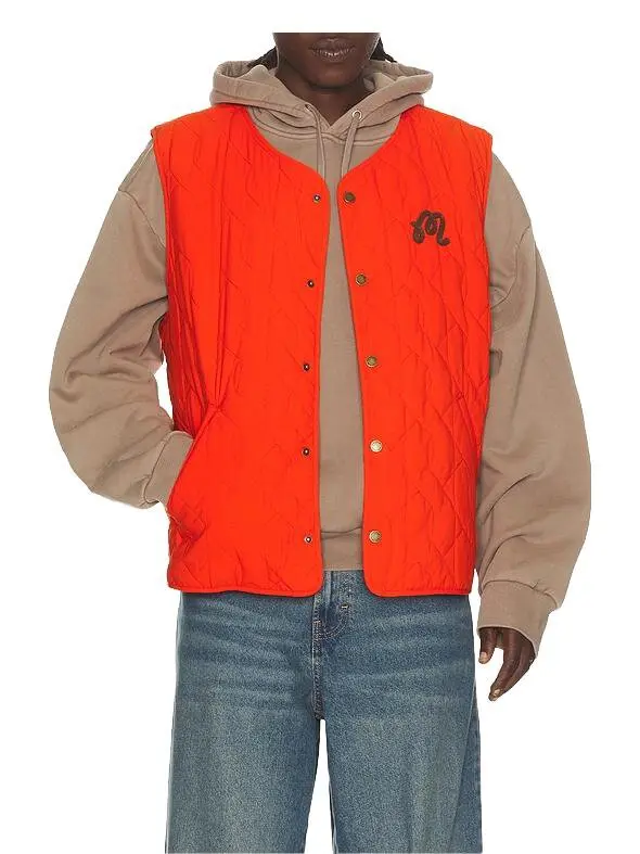 MALBON Vincenzo Quilted Vest - Red