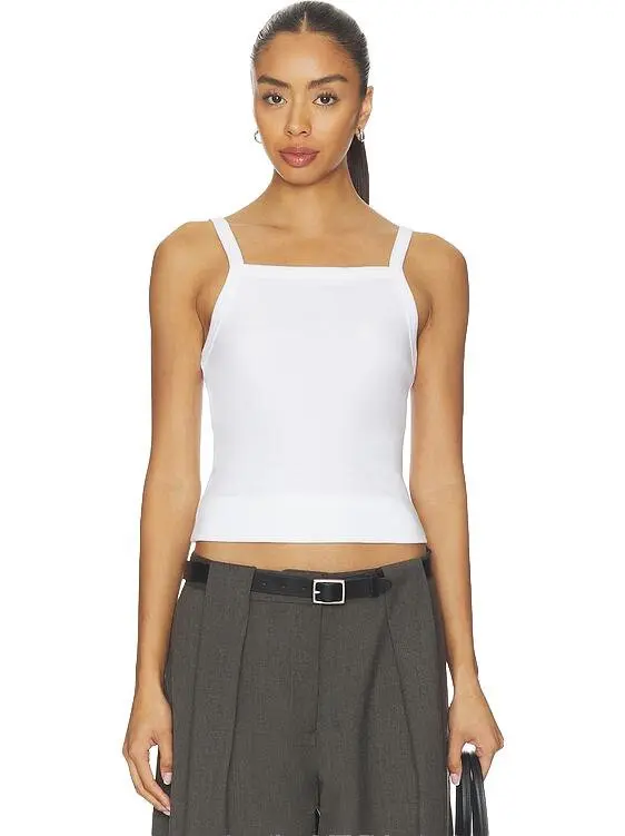 LESET Nando Square Neck Tank - White